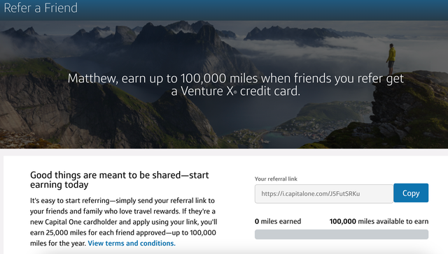 Referring a friend from a business to a personal credit card - The ...