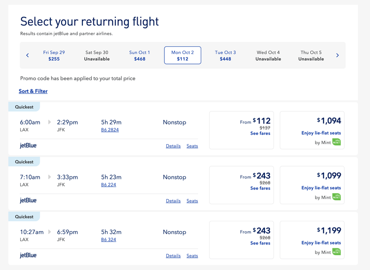 JetBlue offering $50 off round-trip fall flights - The Points Guy