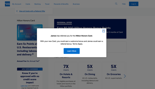 Referring a friend from a business to a personal credit card - The ...