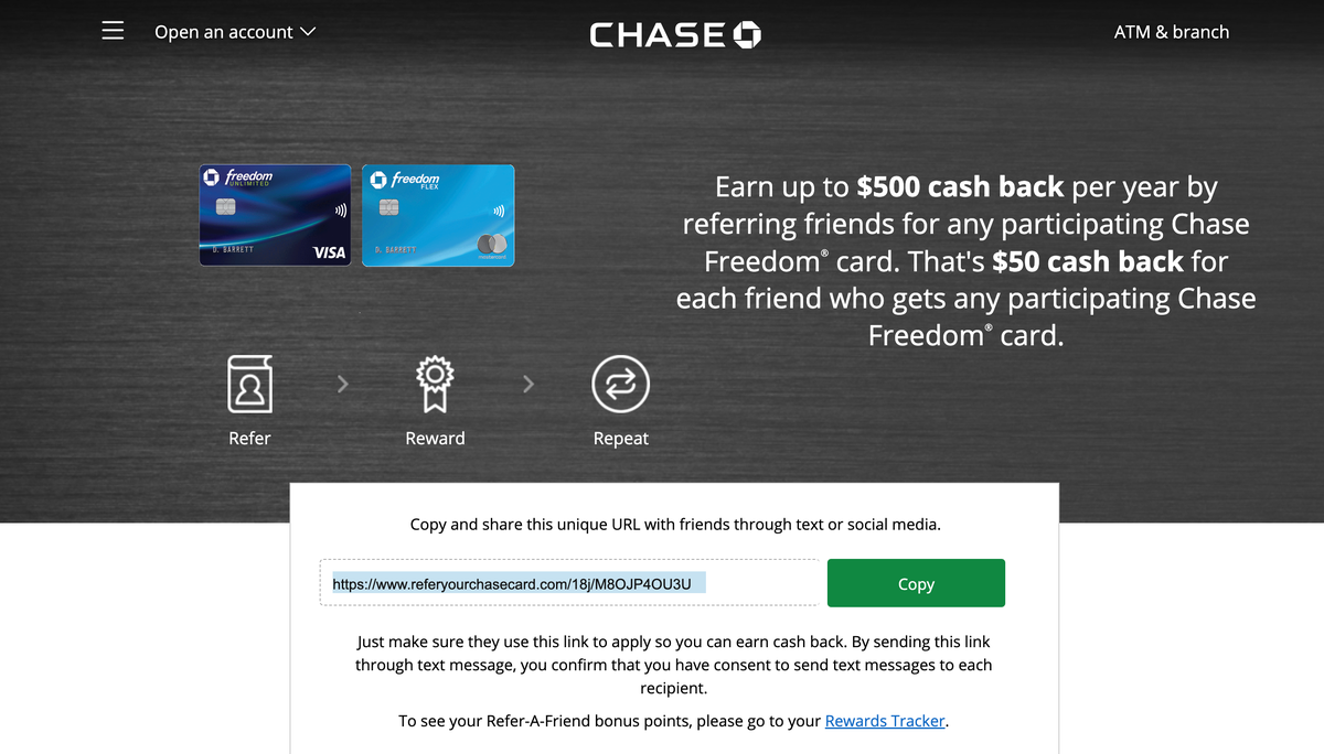 Referring a friend from a business to a personal credit card - The ...