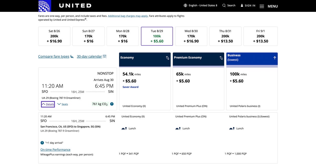 United Polaris review from San Francisco to Singapore - The Points Guy