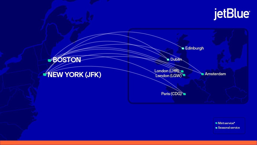 JetBlue adds 2 new transatlantic markets, brings total to 13 daily ...