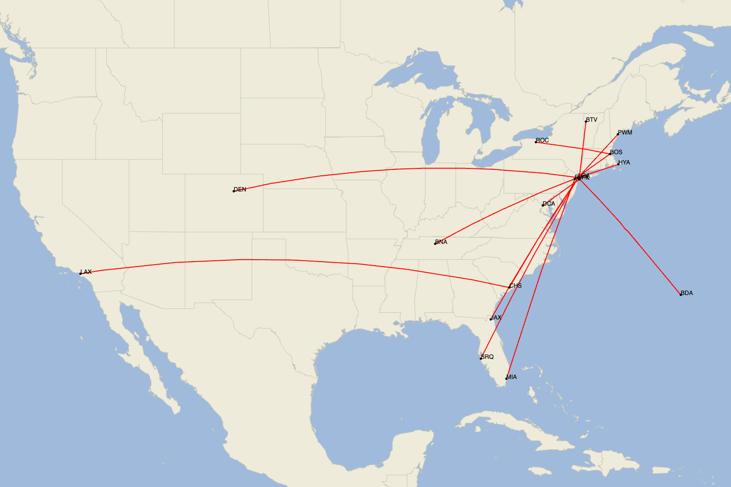 route map jetblue