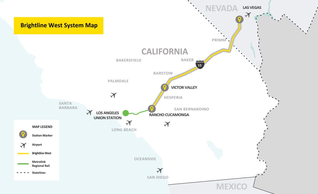 DOT announces more than $2 billion for Brightline West high-speed rail ...