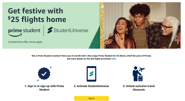 Amazon Prime Student members can book $25 flights - The Points Guy
