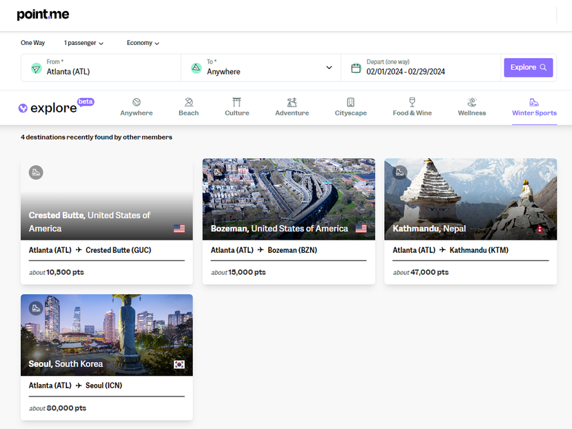 Point.me launches new Explore tool for travelers with no specific ...