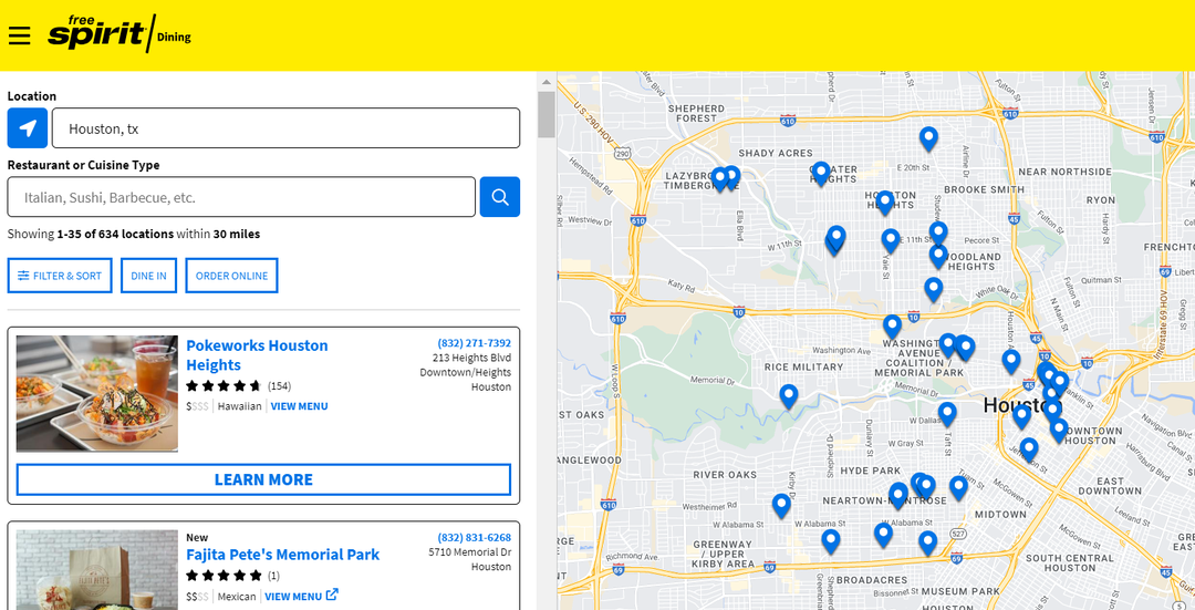 Free Spirit Dining program guide - The Points Guy