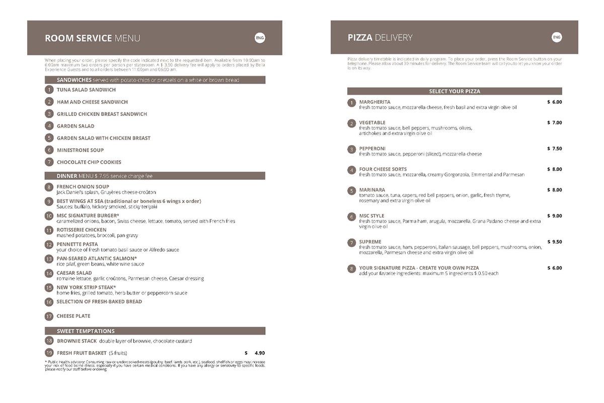 Cruise ship room service: A line-by-line guide to in-cabin dining ...