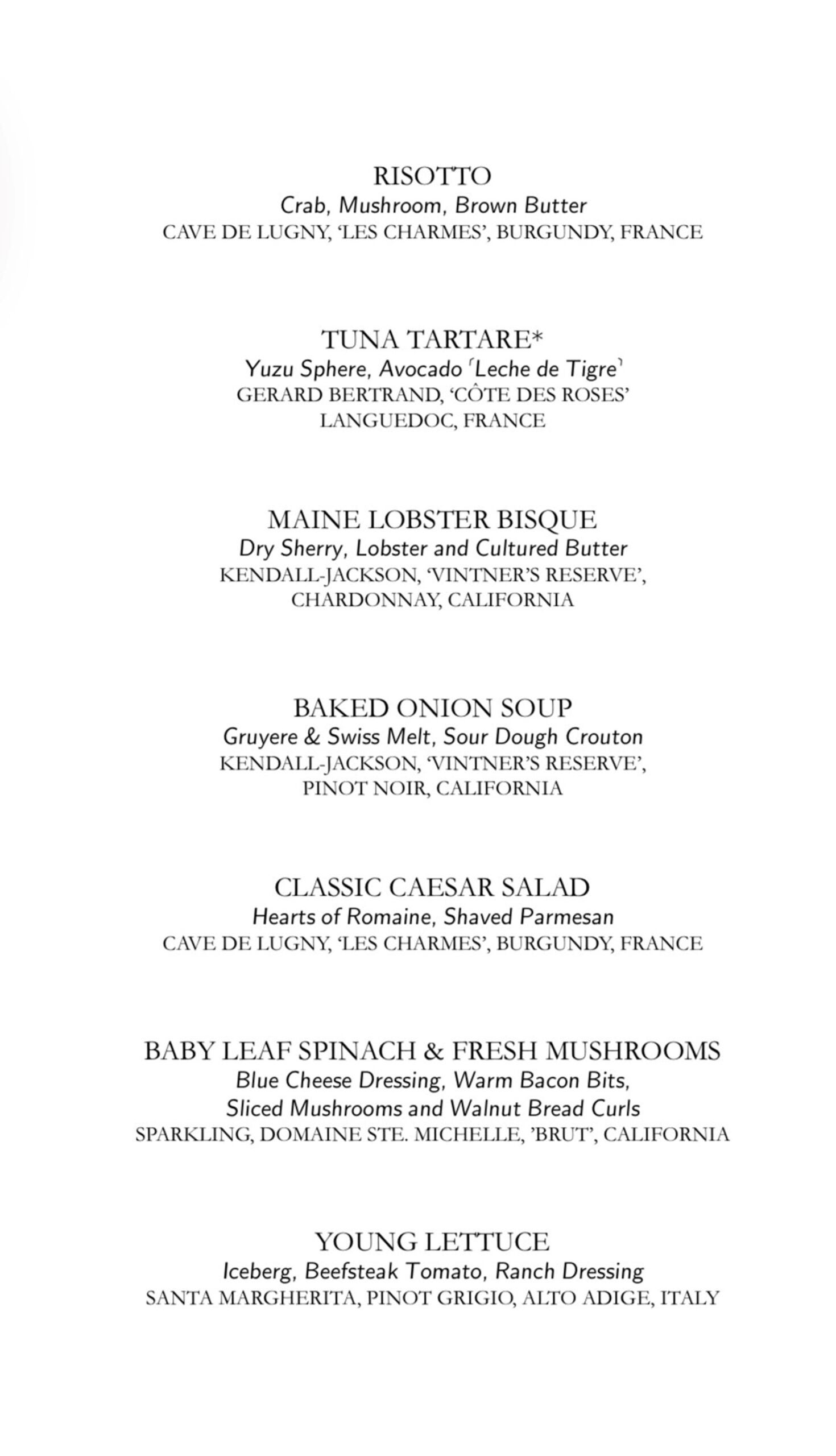 Fahrenheit 555 steakhouse on Carnival Cruise Line (with menu) - The ...