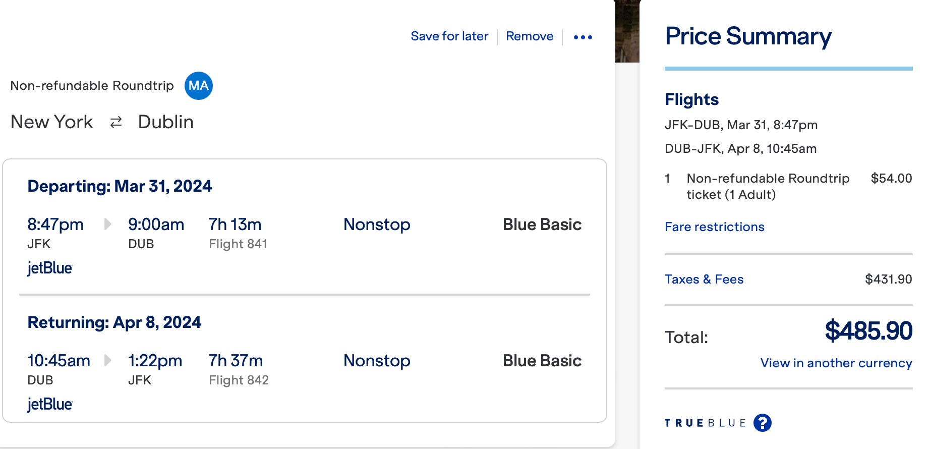 Act fast: Fly JetBlue to Dublin from NYC and Boston from $389 round ...
