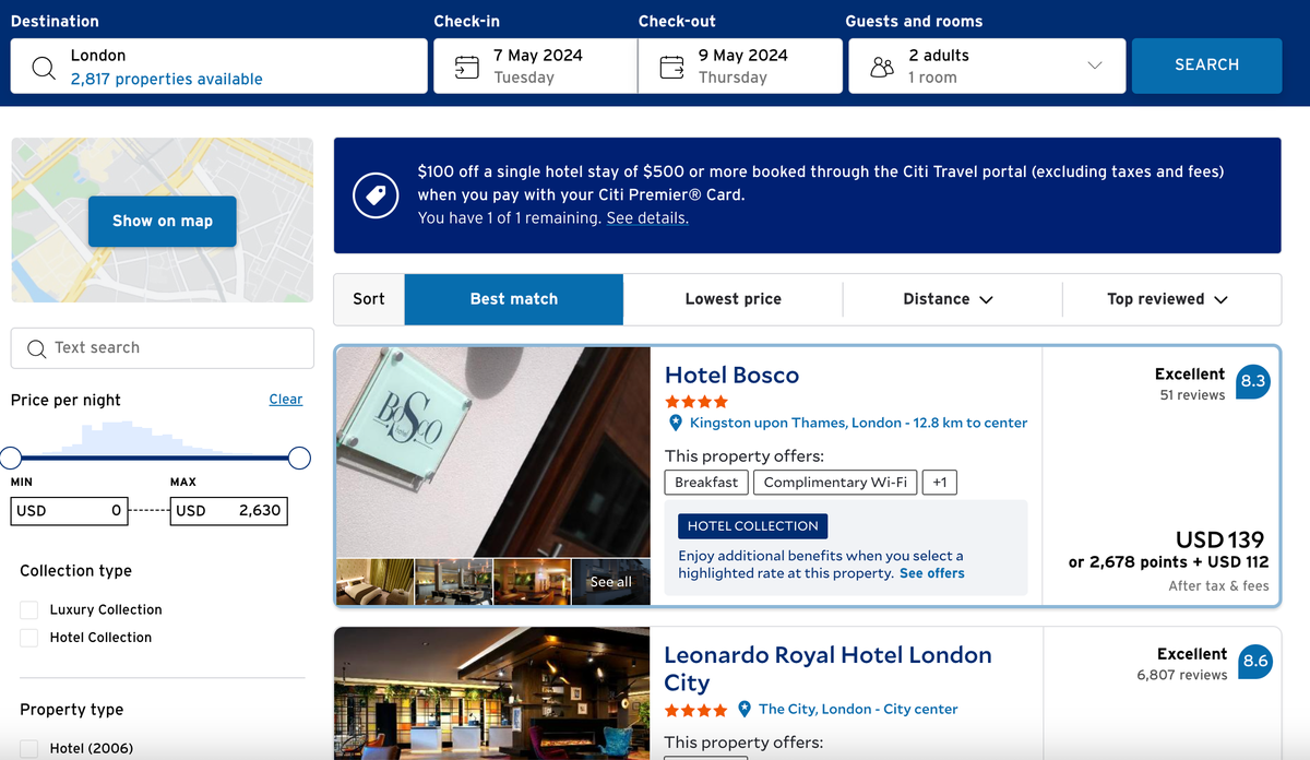 Citi’s Hotel Collection and Luxury Collection: Get free breakfast and ...