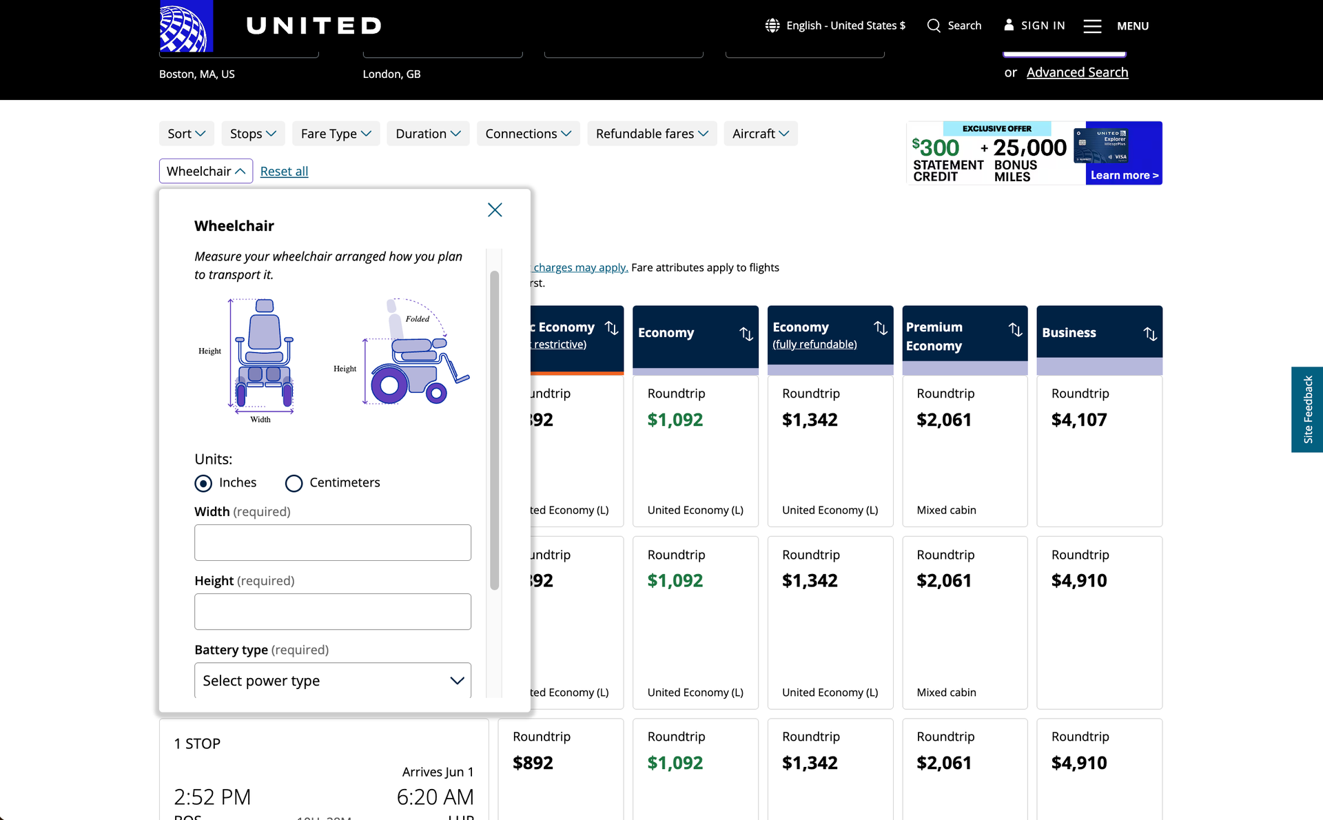 United adds wheelchair accommodation filter to its flight search ...