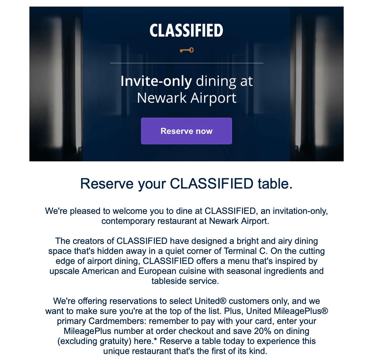 Review: United's invite-only Classified restaurant at Newark - The ...