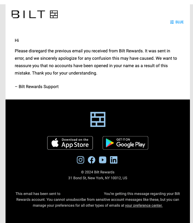 Bilt apologizes after erroneously sending scary emails to some members ...