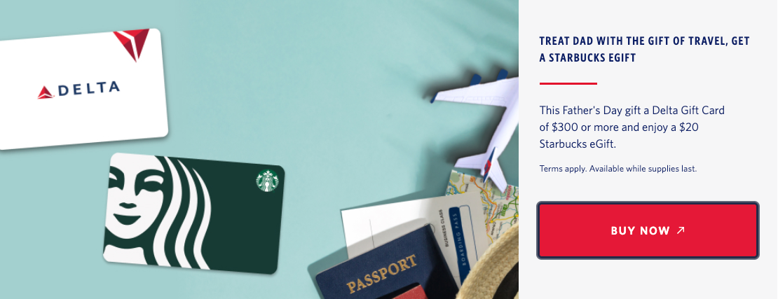 Earn free Starbucks with a $300 Delta gift card purchase - The Points Guy