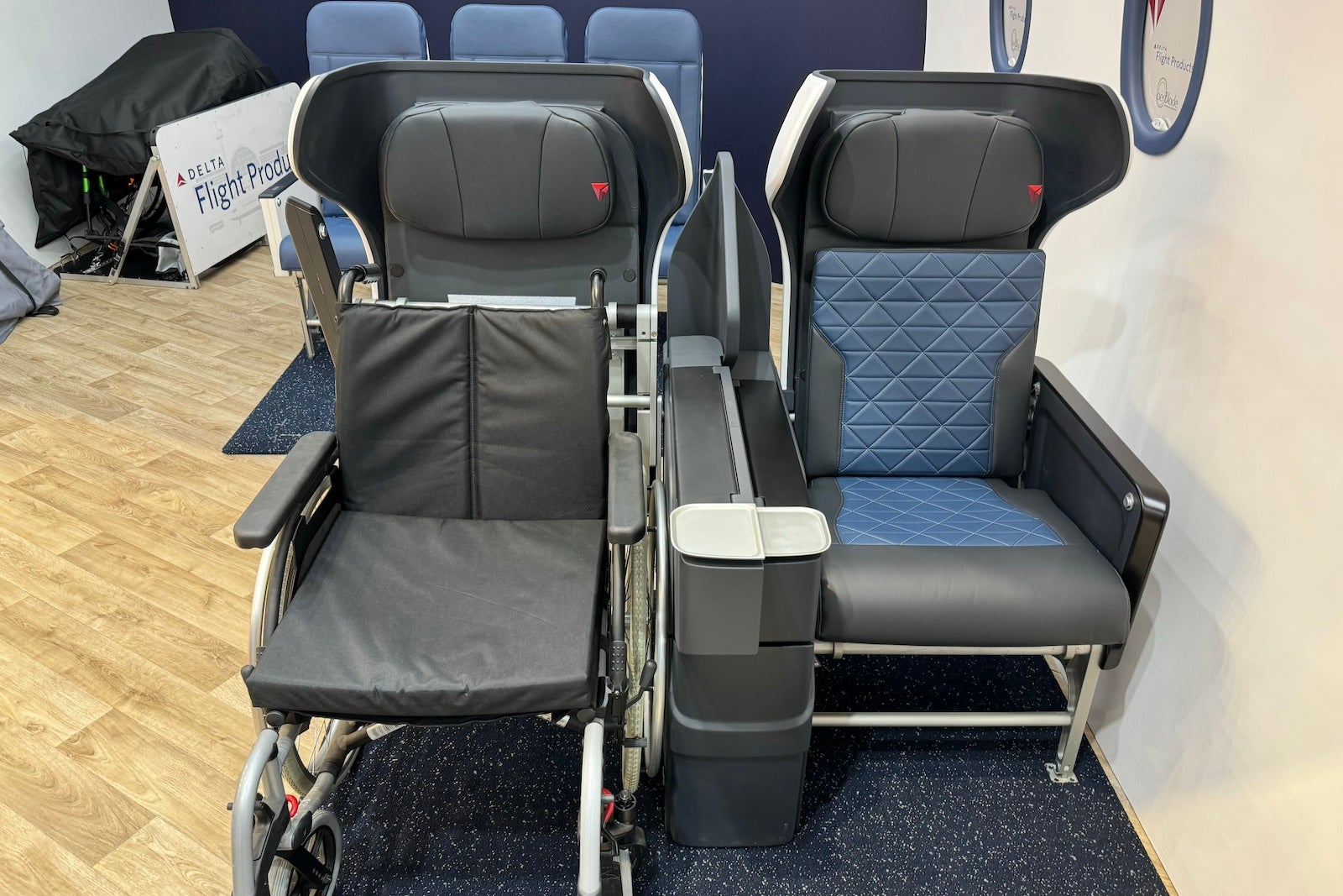 Delta demonstrates new seat concept, larger lavatory for passengers who ...