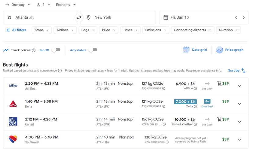 Points Path extension in Google Flights: How to use - The Points Guy