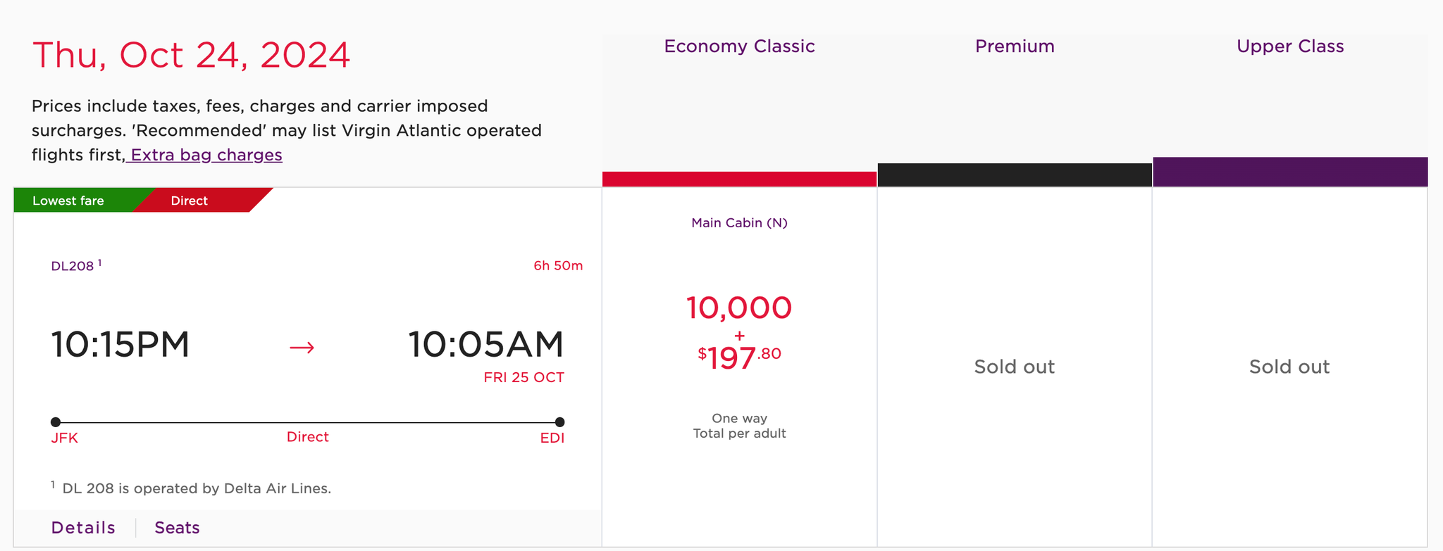 Which Virgin Atlantic Flying Club partner redemptions can be booked ...