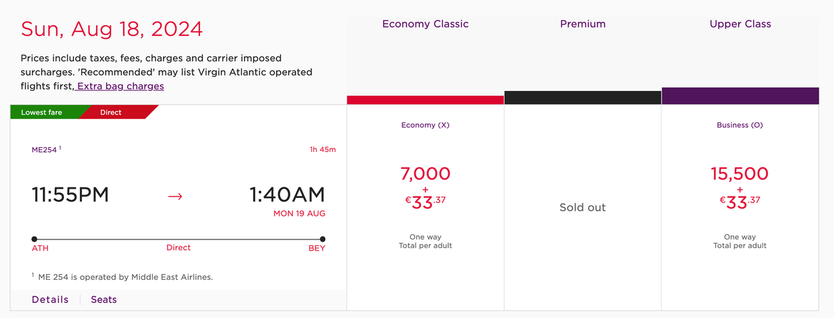 Which Virgin Atlantic Flying Club partner redemptions can be booked ...