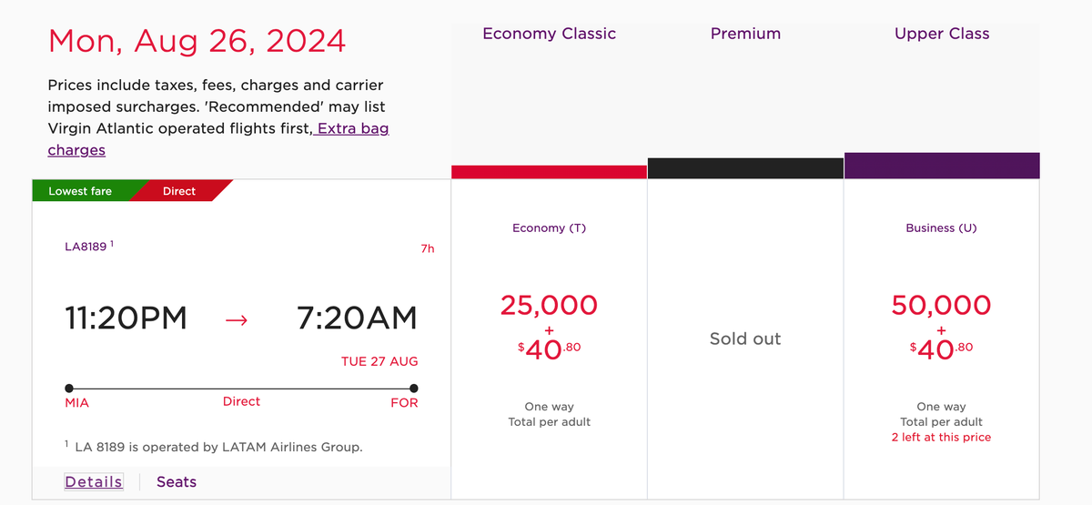 Which Virgin Atlantic Flying Club partner redemptions can be booked ...
