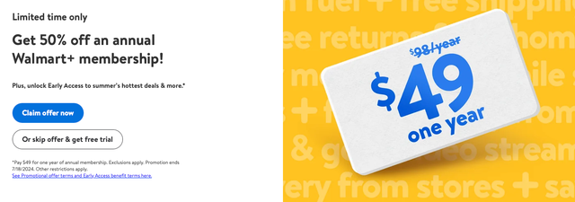 Here's how you can get a $49 Walmart+ membership - The Points Guy