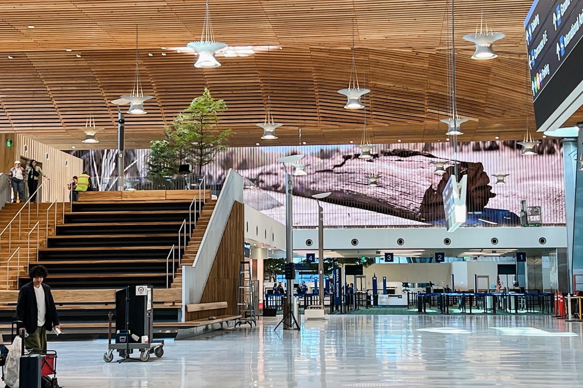 A look inside the new tree-lined main terminal at Portland ...