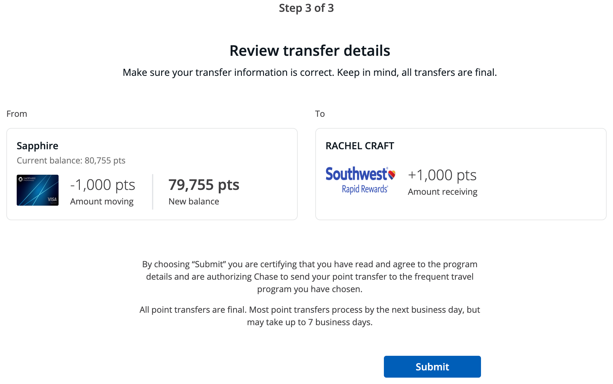 How to transfer Chase Ultimate Rewards points to Southwest Rapid ...