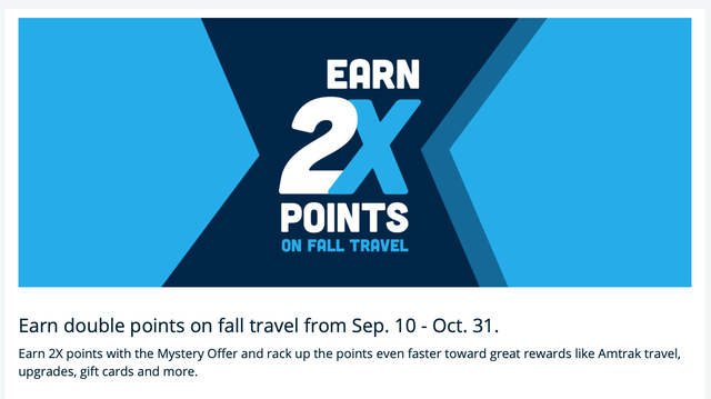 Earn bonus points on fall travel through Amtrak Guest Rewards mystery ...