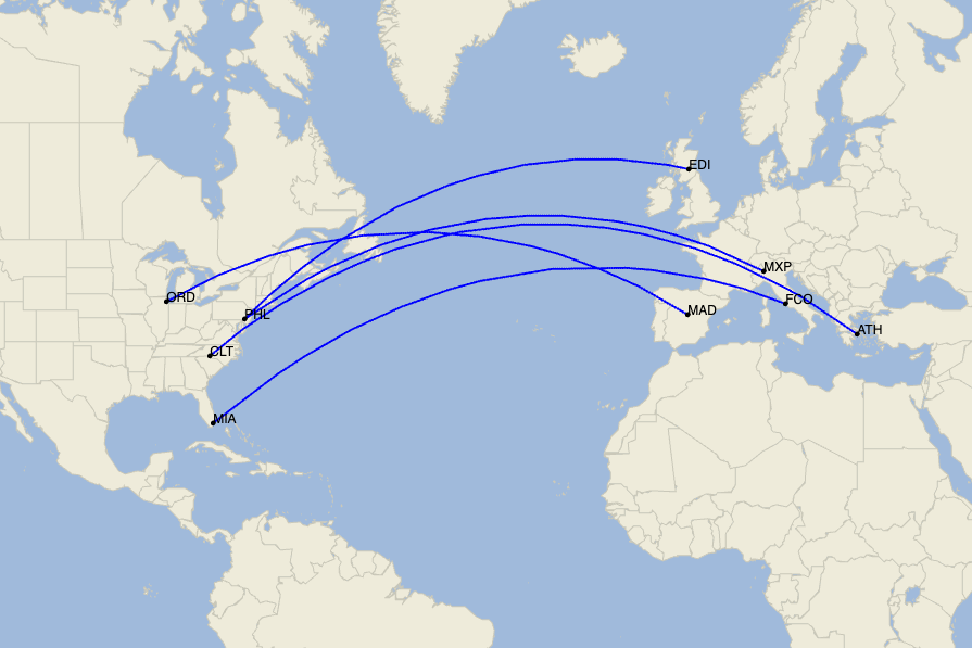 Route map american airlines