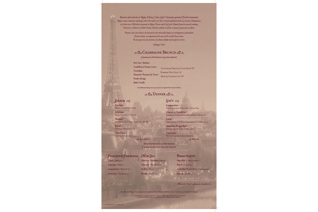 Remy: A guide to Disney Cruise Line's French restaurant (with menu ...