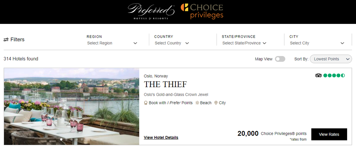 Preferred Hotels & Resorts drop to 87,000 Choice points again - The ...