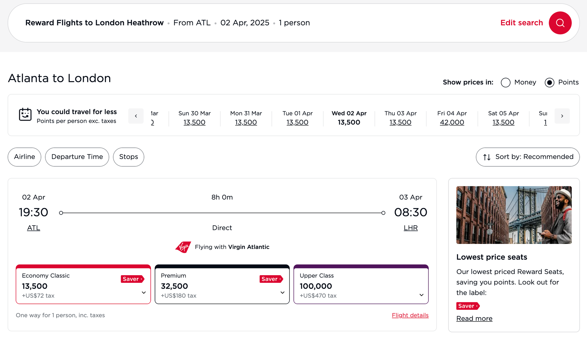 How to use Virgin Atlantic’s reward seat checker to find cheap Saver seats – First Class Travel Now