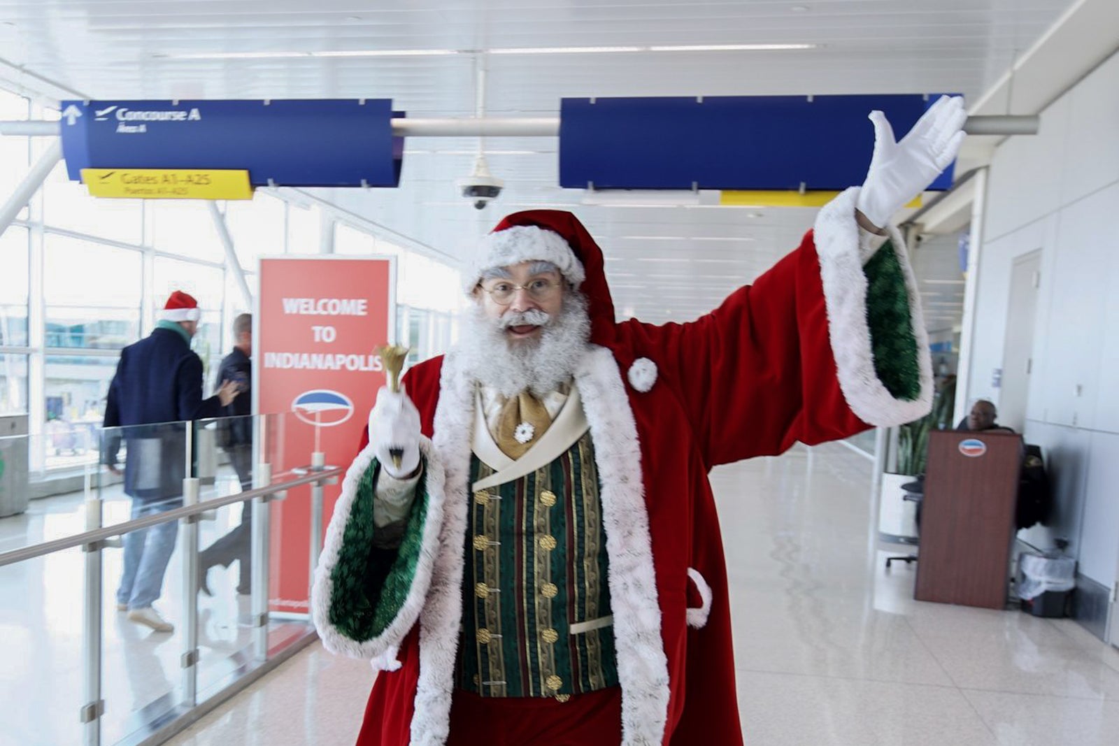 Santa did a practice run at the Indianapolis airport. Now he has a ...