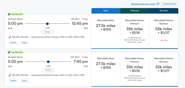 You can now combine American Airlines and British Airways flights when ...