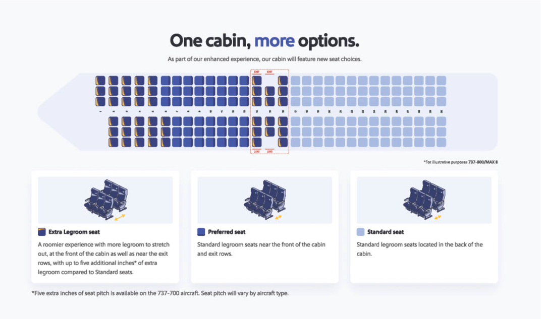 Southwest Airlines set to debut extra-legroom seats on May 1 - The ...